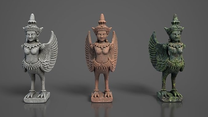 3D model Ancient Khmer Statue 02-250522 VR / AR / low-poly | CGTrader