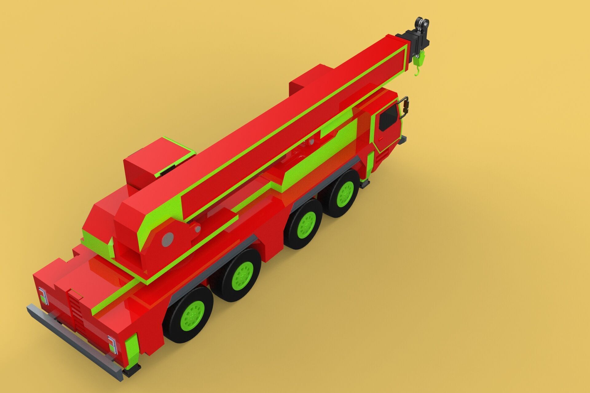 FIRETRUCK FIREFIGHTER FIREFIGHTING FIREMAN ENGINE MOBILE CRANE 3D model ...