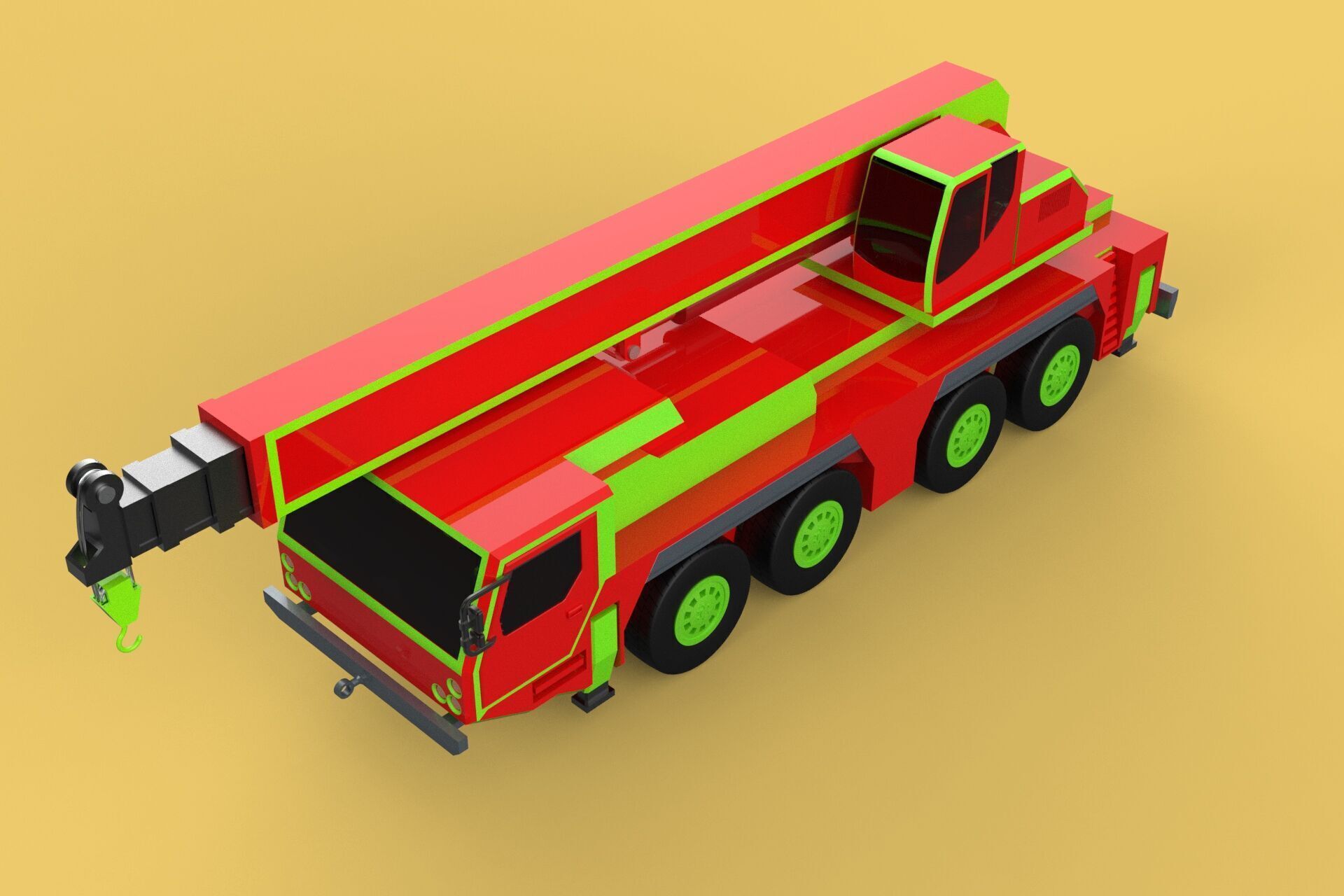 FIRETRUCK FIREFIGHTER FIREFIGHTING FIREMAN ENGINE MOBILE CRANE 3D model ...