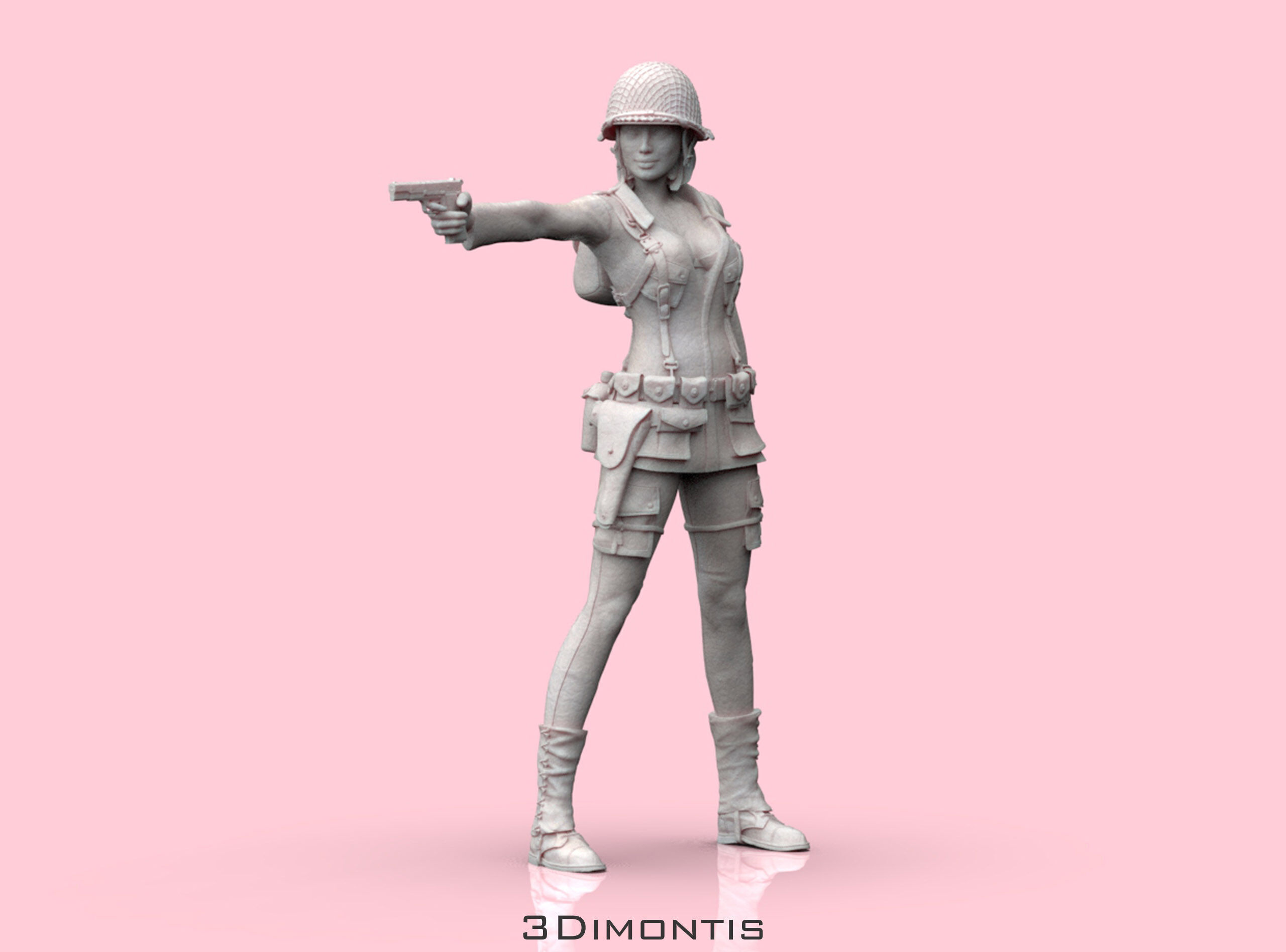 USA Woman Soldier WW2 3D model 3D printable | CGTrader