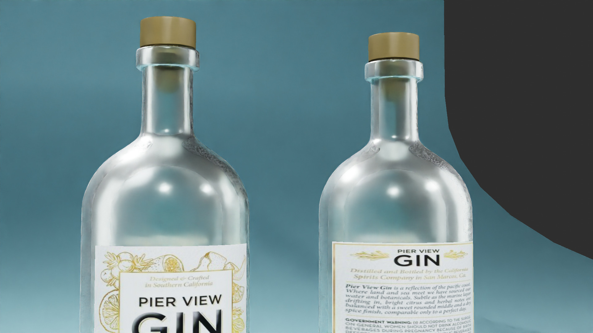 Pier View Gin Bottle 750ml Realistic Glass Liquor Bottle free 3D model ...
