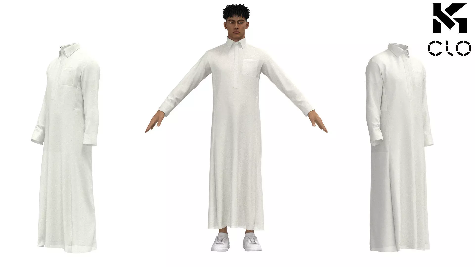 Classic Thobe Middle Eastern Thobe Traditional Arabic Clothing 3D model ...