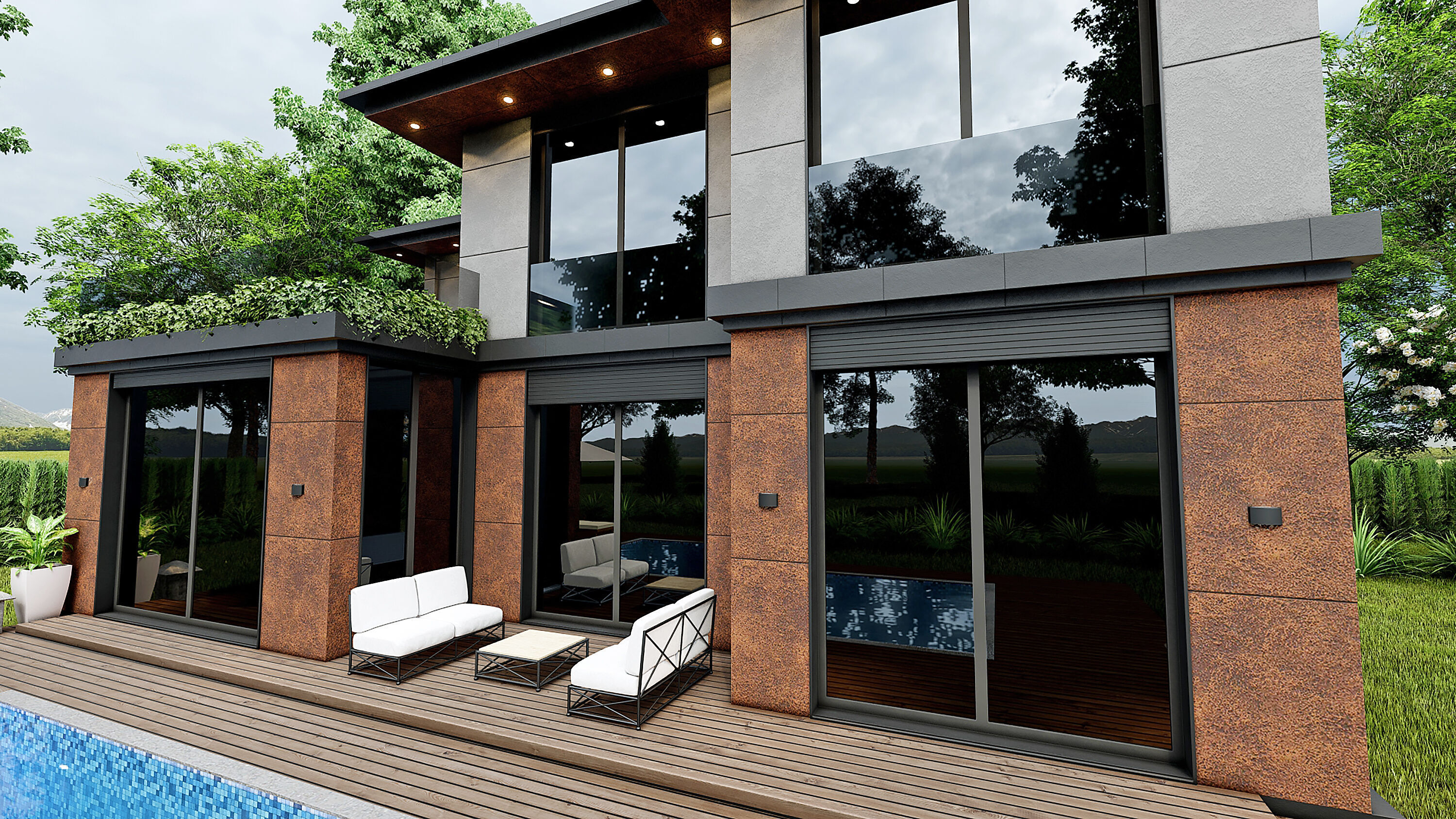 Modern Villa 3D Model with Textures and Lumion File free 3D model ...