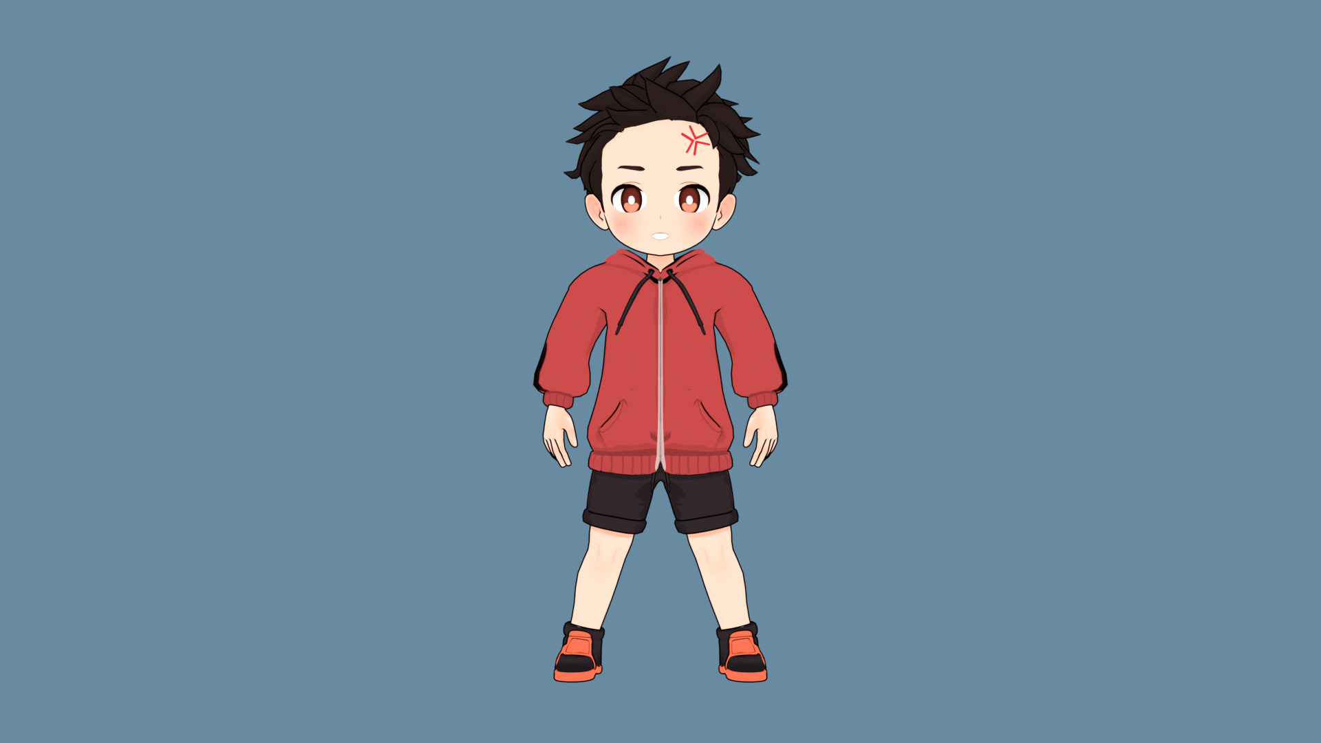 Cute Anime Boy 3D Model Vtuber Ready free VR / AR / low-poly 3D model ...