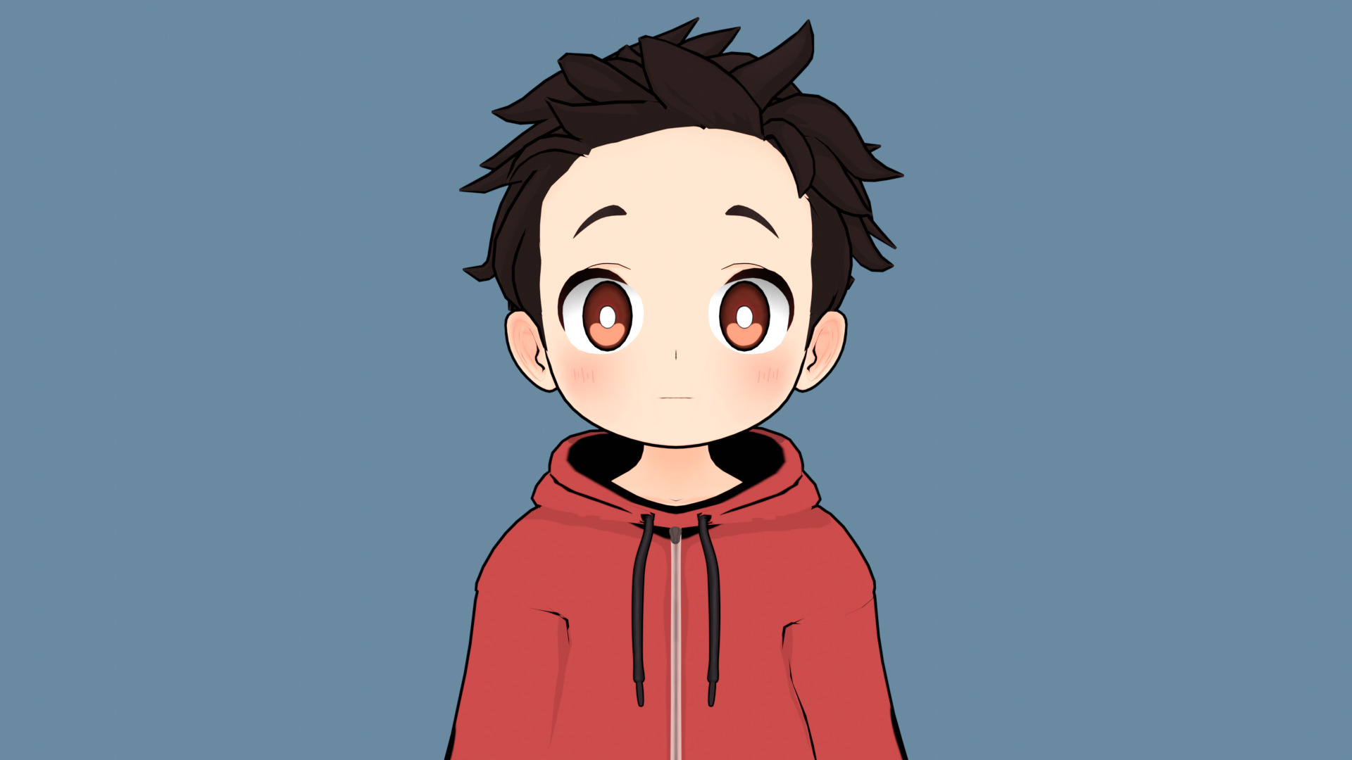 Cute Anime Boy 3D Model Vtuber Ready free VR / AR / low-poly 3D model ...