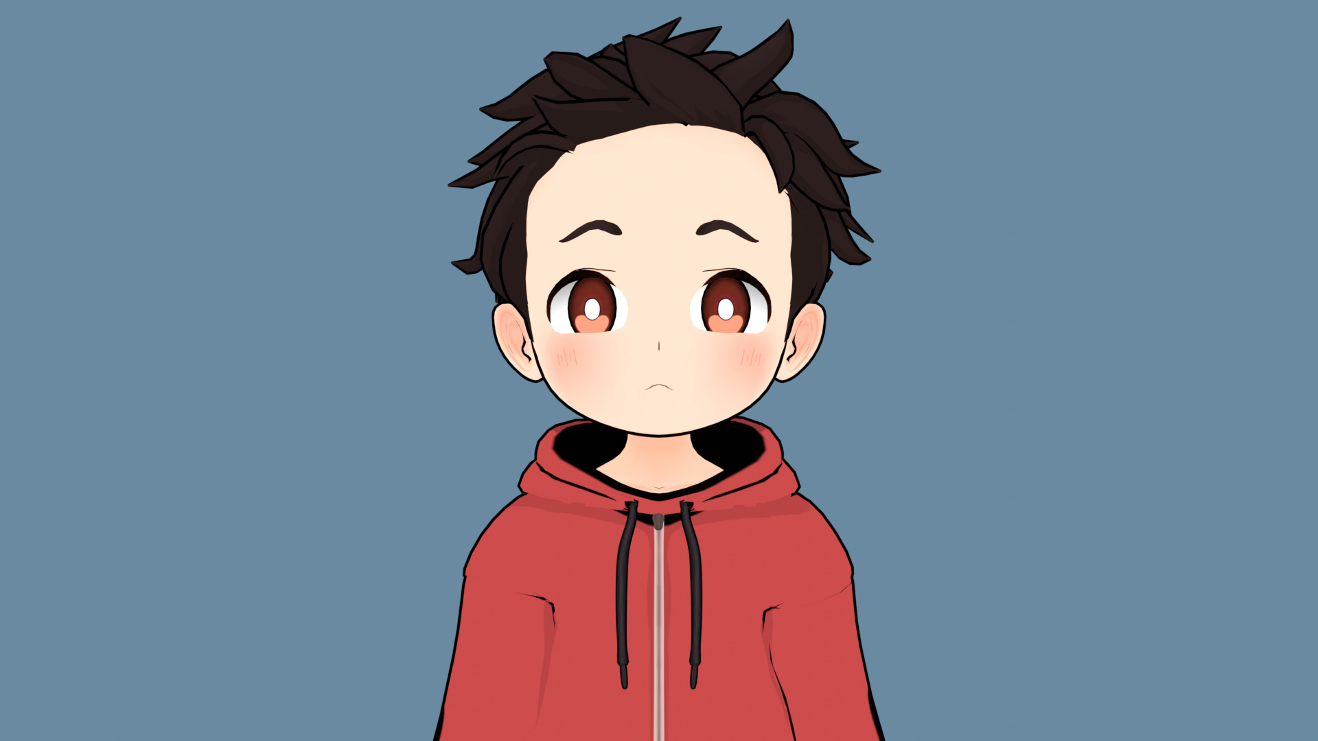 Cute Anime Boy 3D Model Vtuber Ready free VR / AR / low-poly 3D model ...