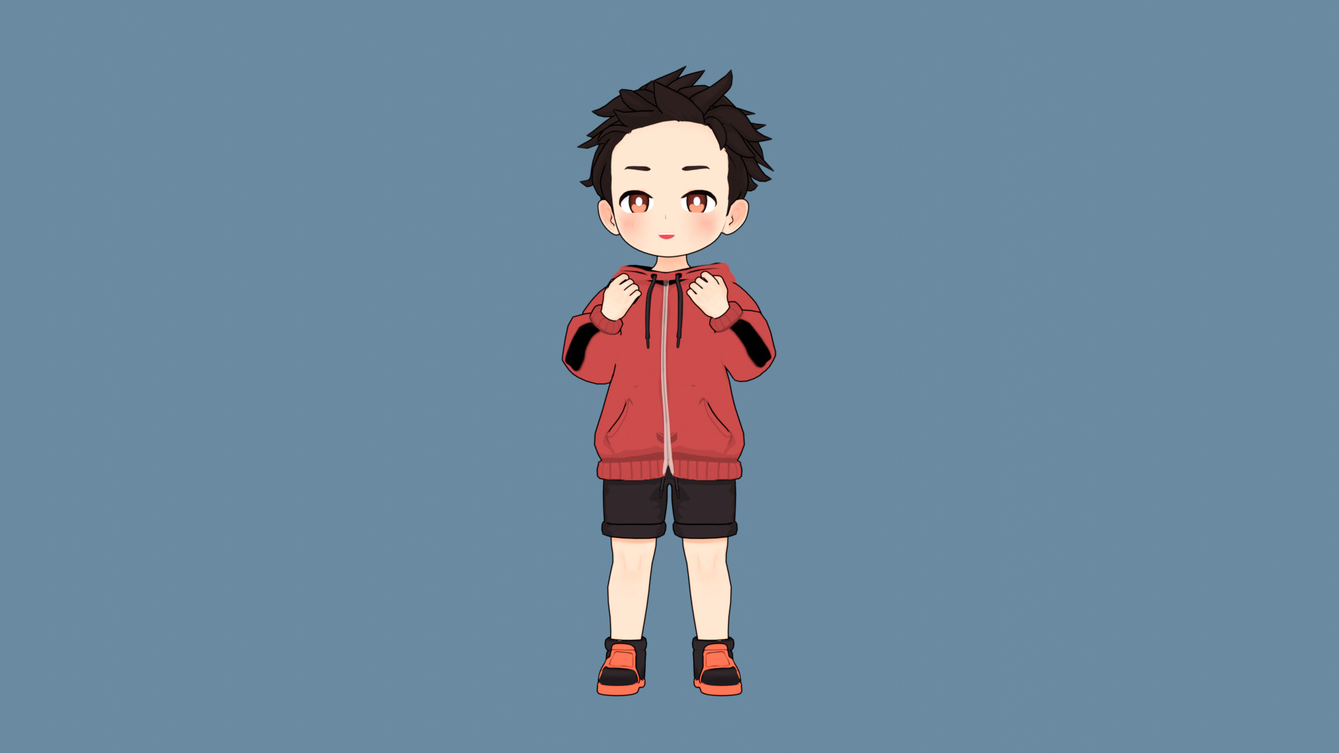 Cute Anime Boy 3D Model Vtuber Ready free VR / AR / low-poly 3D model ...