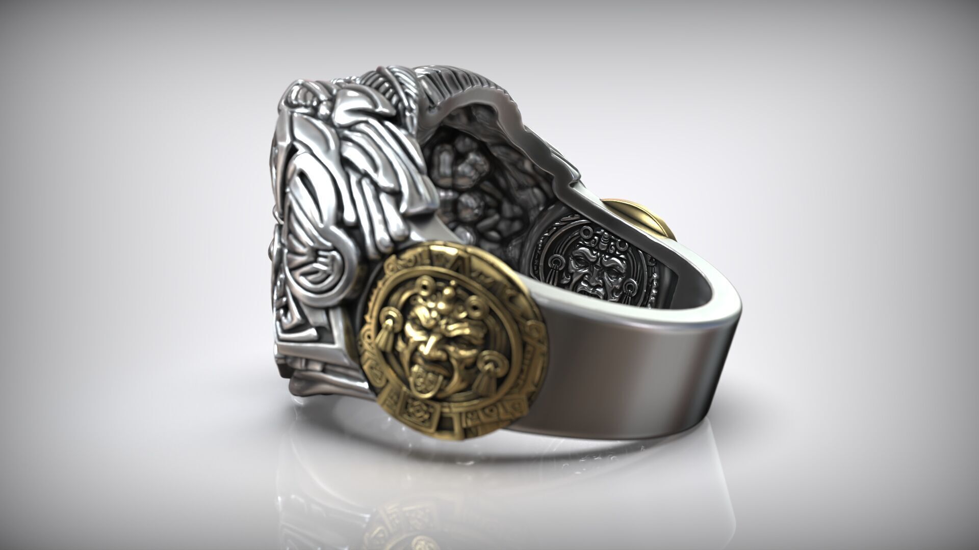 Aztec Warrior Ring Ancient Mesoamerican Kukulkan Priest 3D model 3D ...