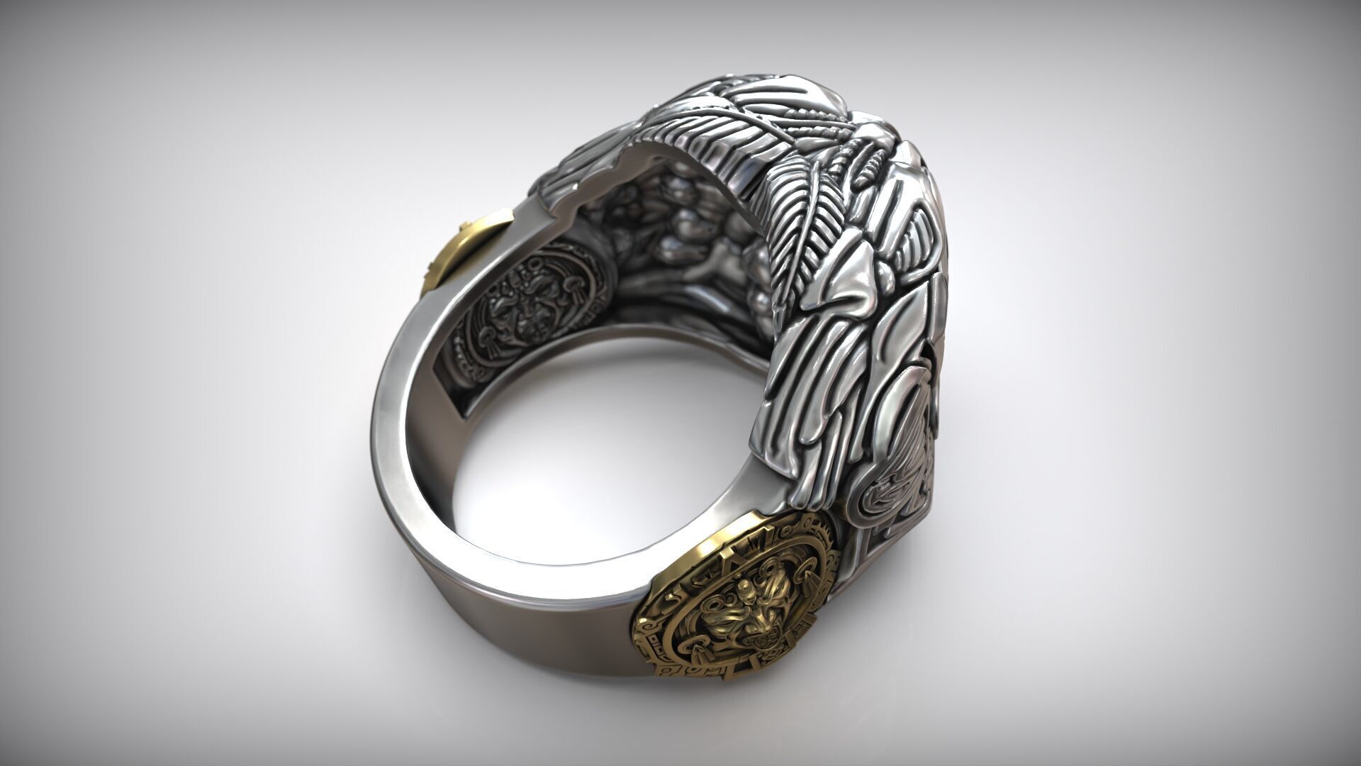 Aztec Warrior Ring Ancient Mesoamerican Kukulkan Priest 3D model 3D ...