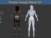 3D model Character Female Warriors 07 - Ready for game VR / AR / low ...