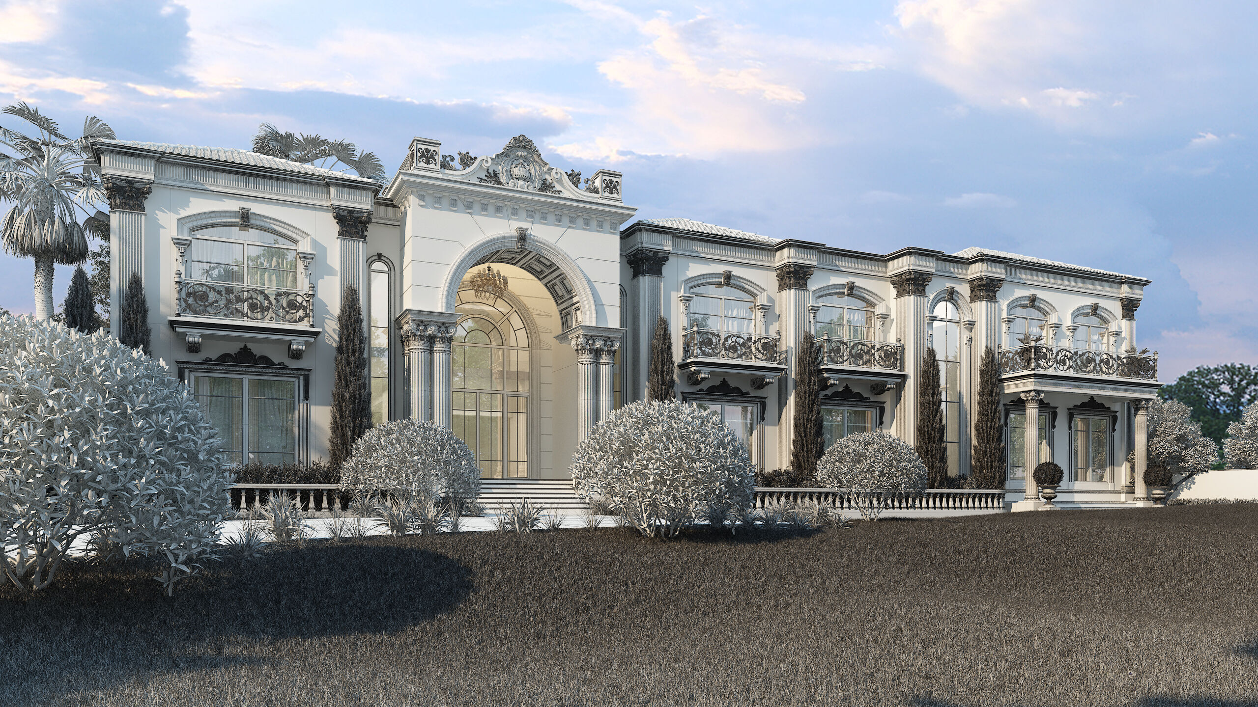 Luxury Classic Villa Exterior 3D Model Download European Style 3D model ...