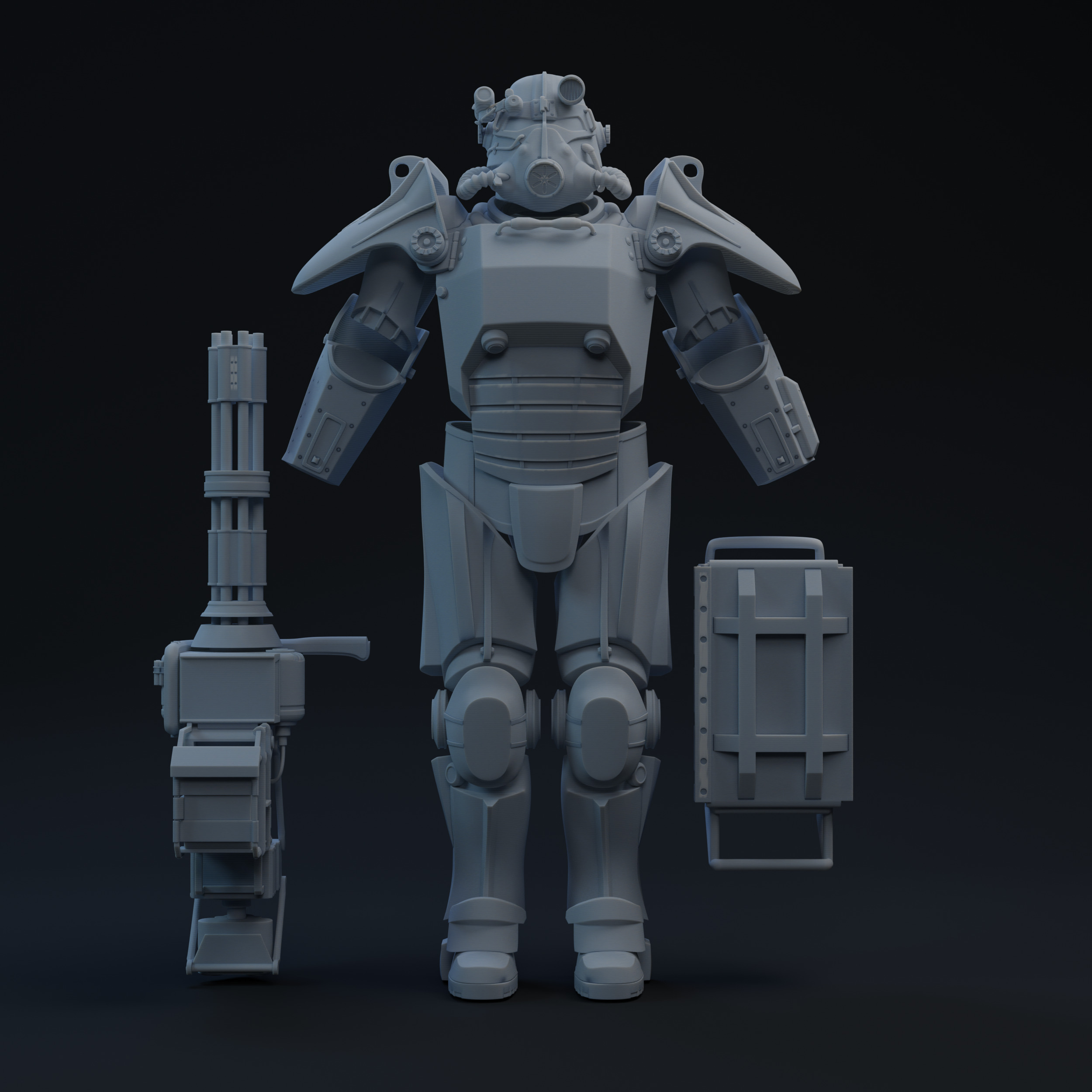 T-45 F3 NV Power Armor One-Twelfth Scale Printable Kit 3D model 3D ...