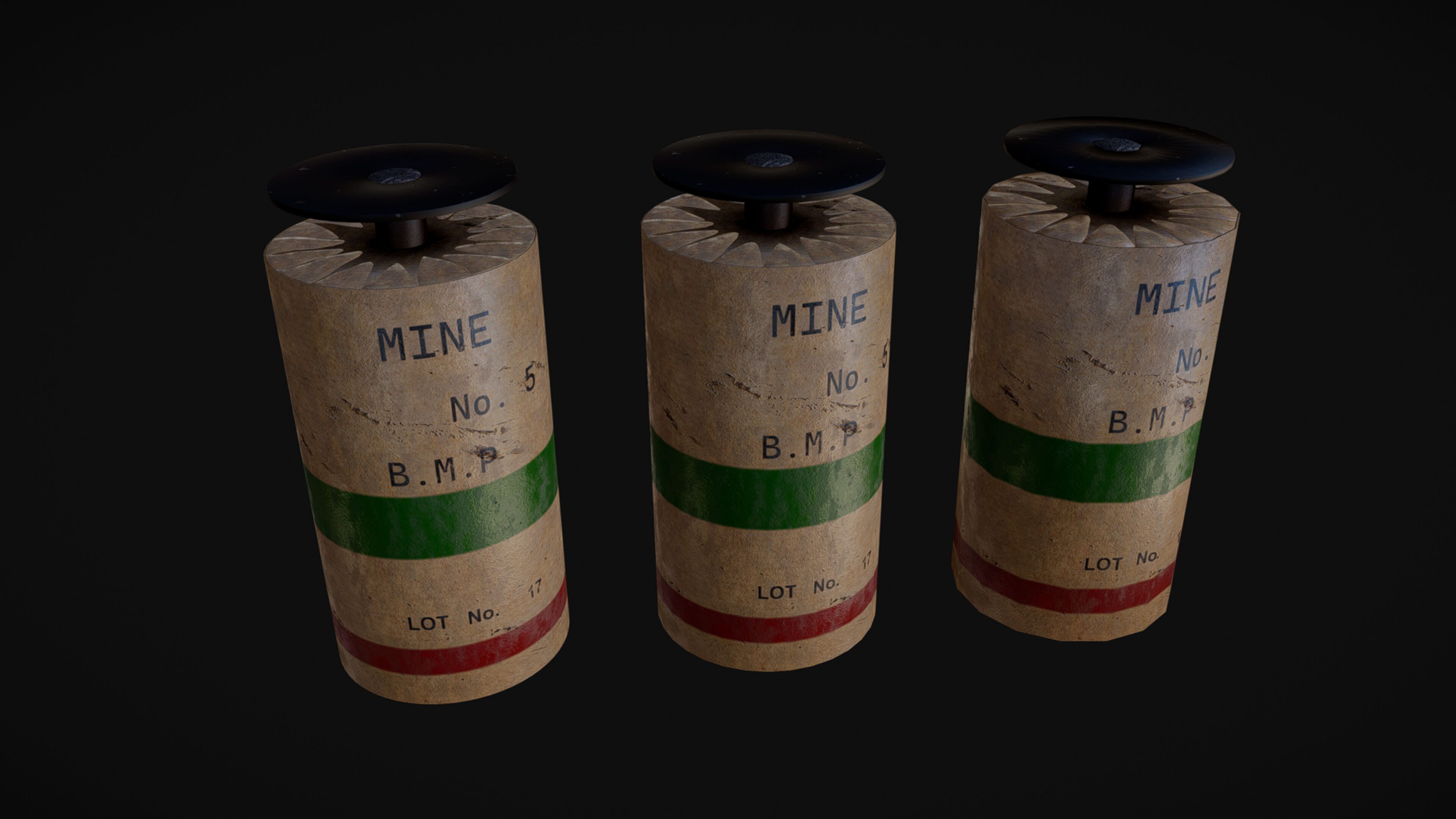 WW2 Mines Variety Pack free 3D model | CGTrader