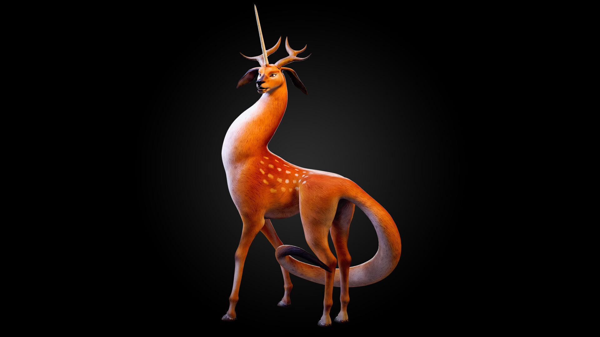 3D model Unicorn Deer - Fantasy Creature 3D Model for Blender VR / AR ...