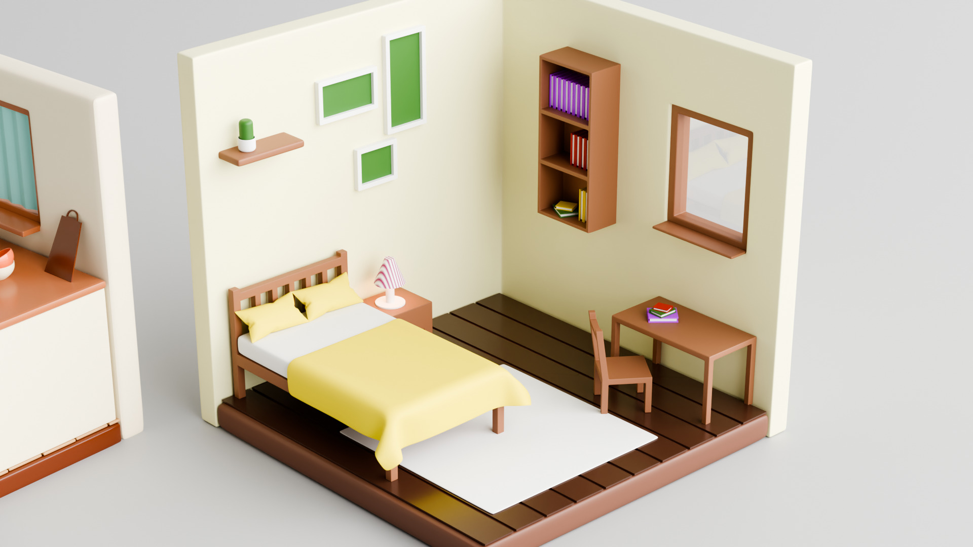 Modern Home Interior 3D Model Pack free VR / AR / low-poly 3D model ...