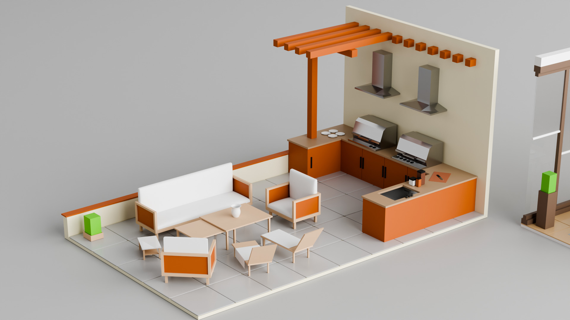 Modern Home Interior 3D Model Pack free VR / AR / low-poly 3D model ...