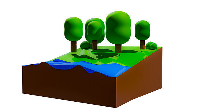 Stylized Natural Environment Low Polygon Mini Forest Scene free VR / AR ...