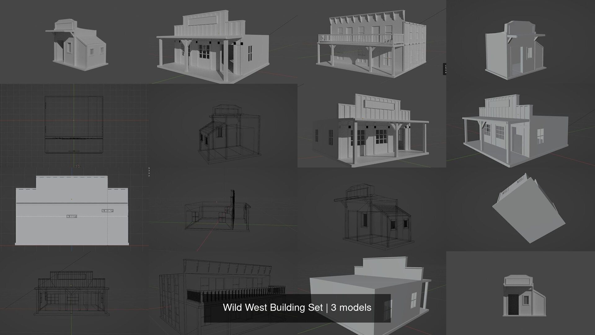 Wild West Building Set 3D Model Collection 3D printable | CGTrader