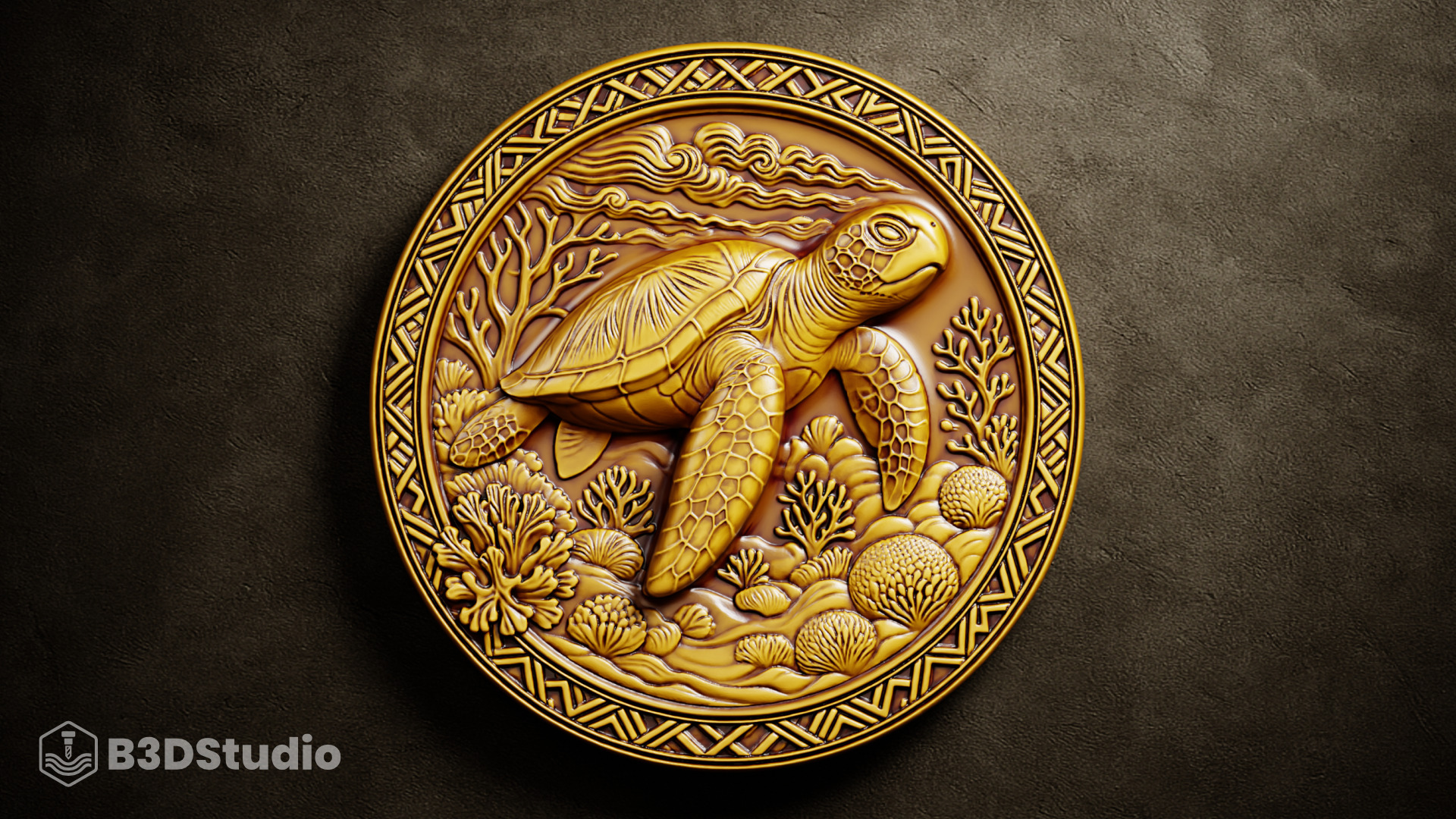 High Detail Sea Turtle Relief for CNC Laser and 3D Print STL 3D model ...