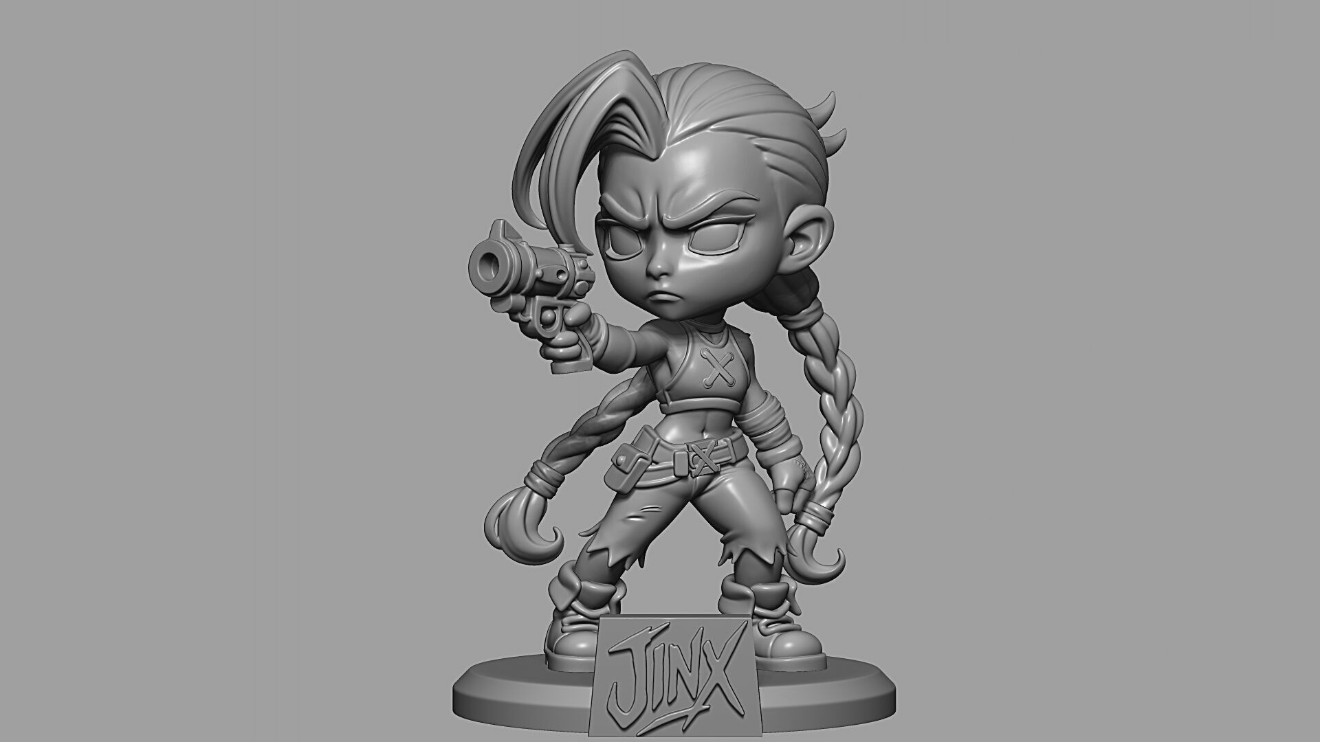 Jinx Chibi STL Figure 3D Printable Fan Art 3D model 3D printable | CGTrader
