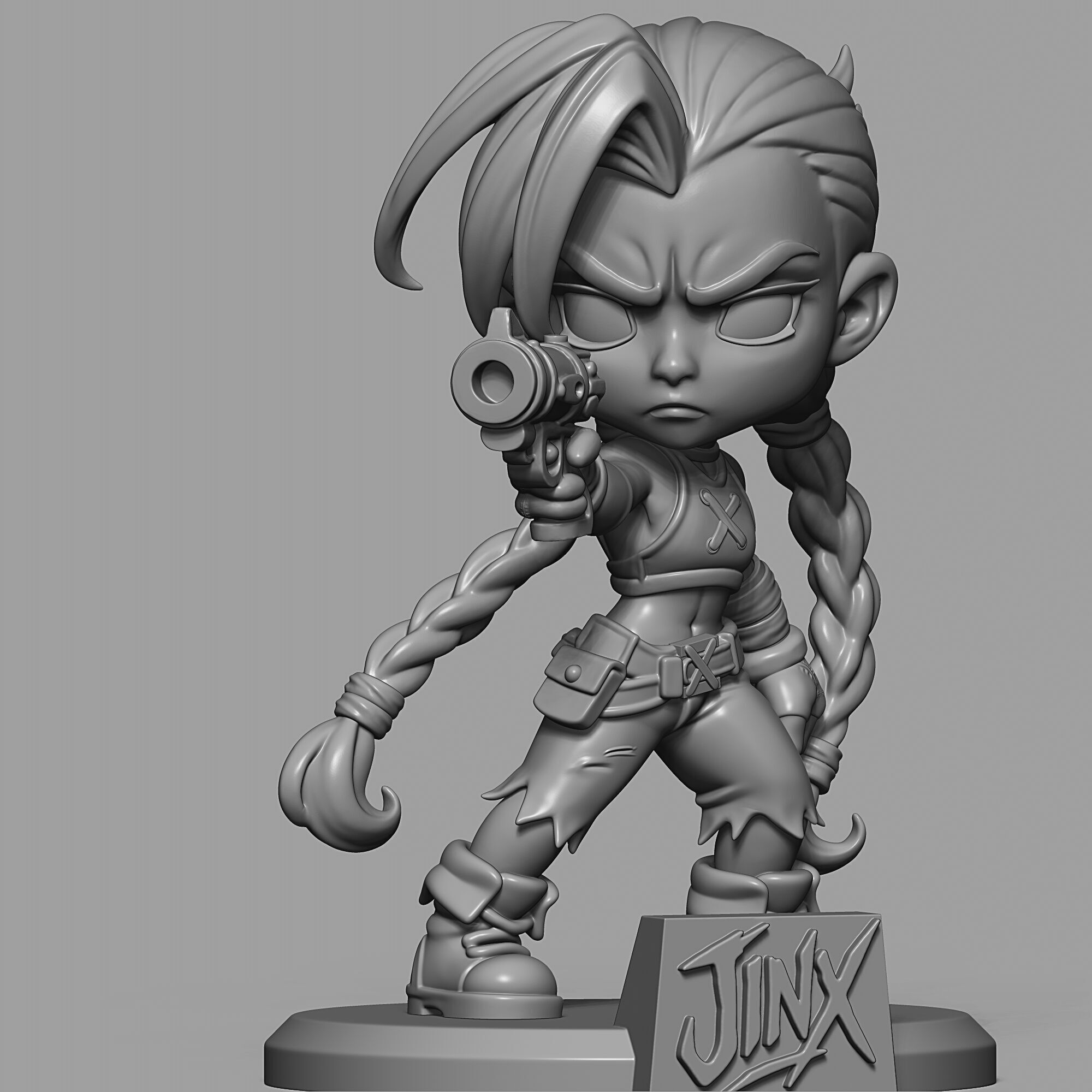 Jinx Chibi STL Figure 3D Printable Fan Art 3D model 3D printable | CGTrader