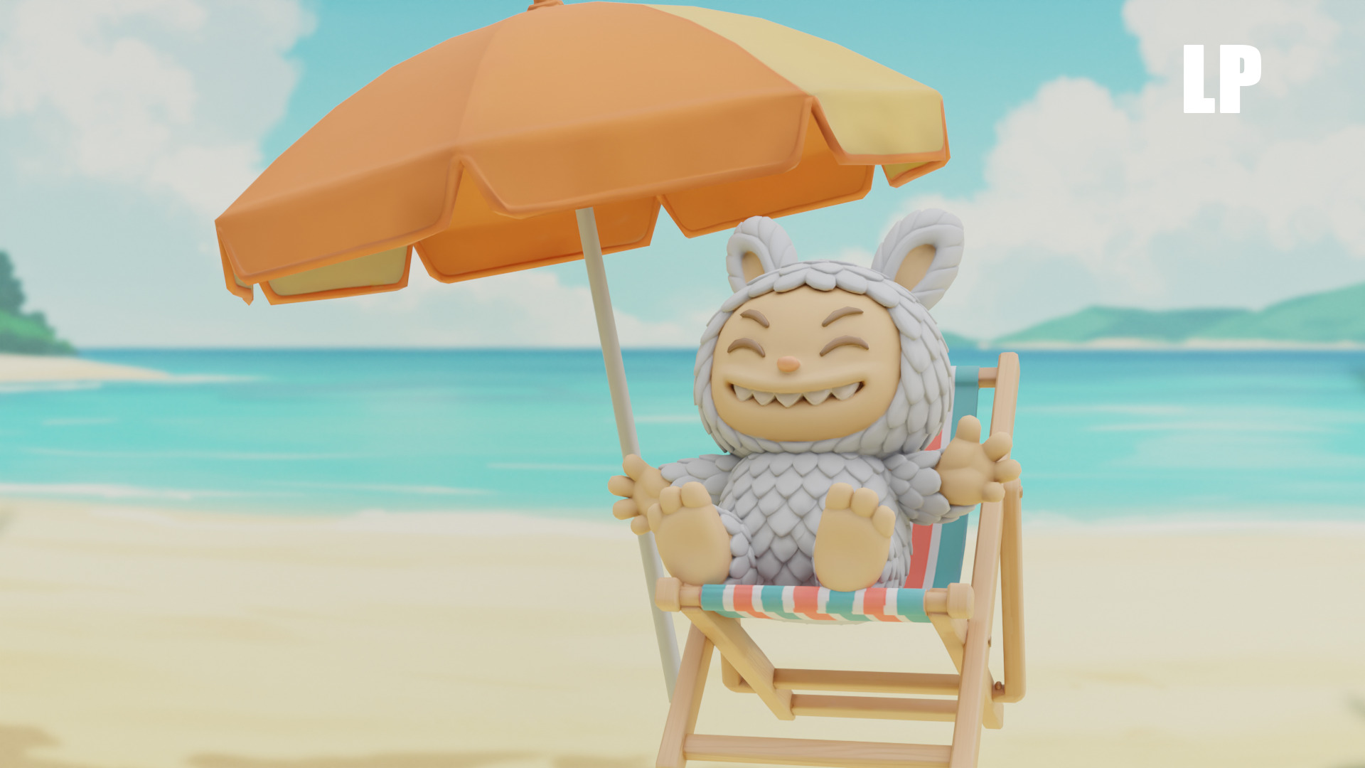 3D model Labubu Beach Set Characters HEHE ZIZI Pop Mart VR / AR / low ...
