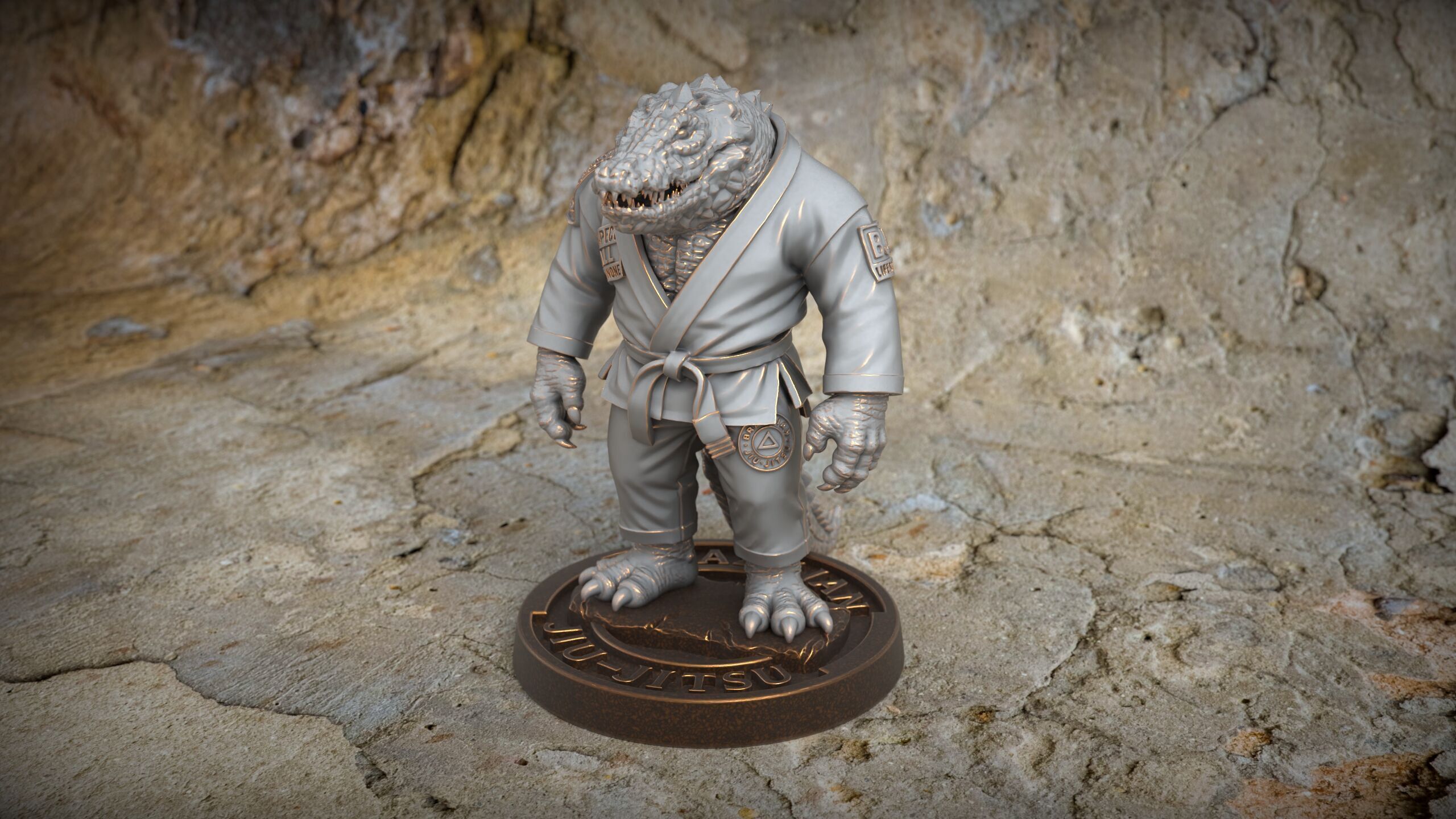 Croco Crocodile Jiu-Jitsu Fighter BJJ Miniature 3D model 3D printable ...