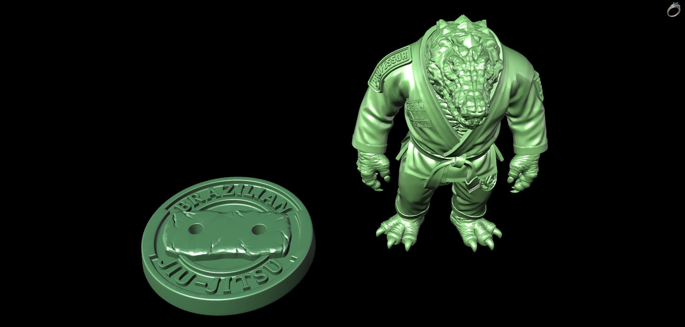 Croco Crocodile Jiu-Jitsu Fighter BJJ Miniature 3D model 3D printable ...