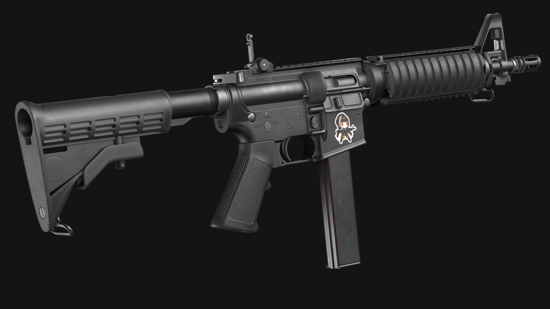 3D model Colt 9mm SMG - R0991 - R0992 - AR6951 Carbine - Game Asset VR ...