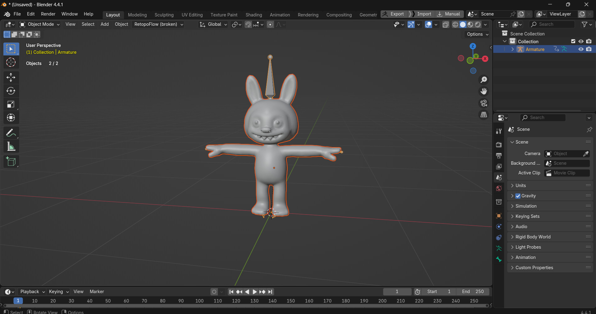 3D model Labubu T-pose Rigged Animated Plush Character VR / AR / low ...