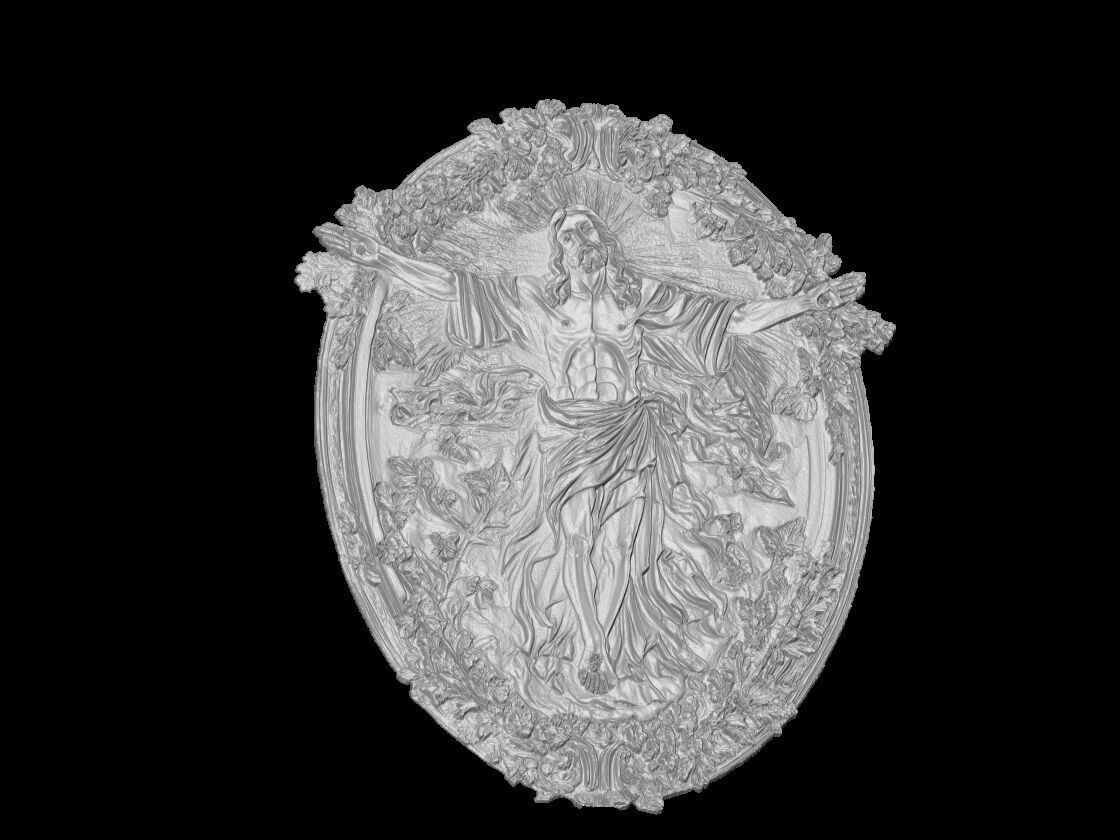 Sacred Heart Jesus Christ Relief Sculpture 3D model 3D printable | CGTrader