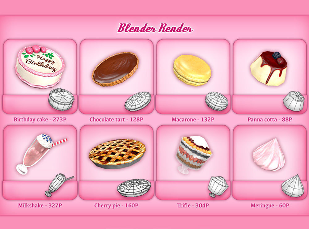 3D model Dessert Heaven Pack VR / AR / low-poly | CGTrader