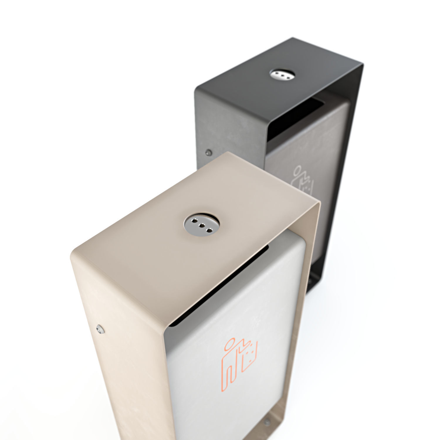 WAX Mmcite Radium Litter bin Set 01 3D model | CGTrader