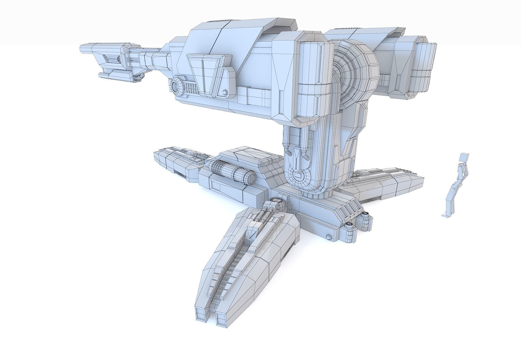Sci-fi Turret F49 3D model rigged | CGTrader