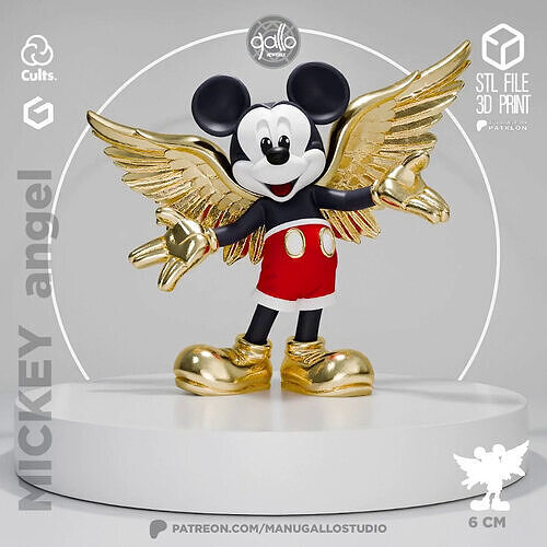 MICKEY angel 3D model 3D printable | CGTrader
