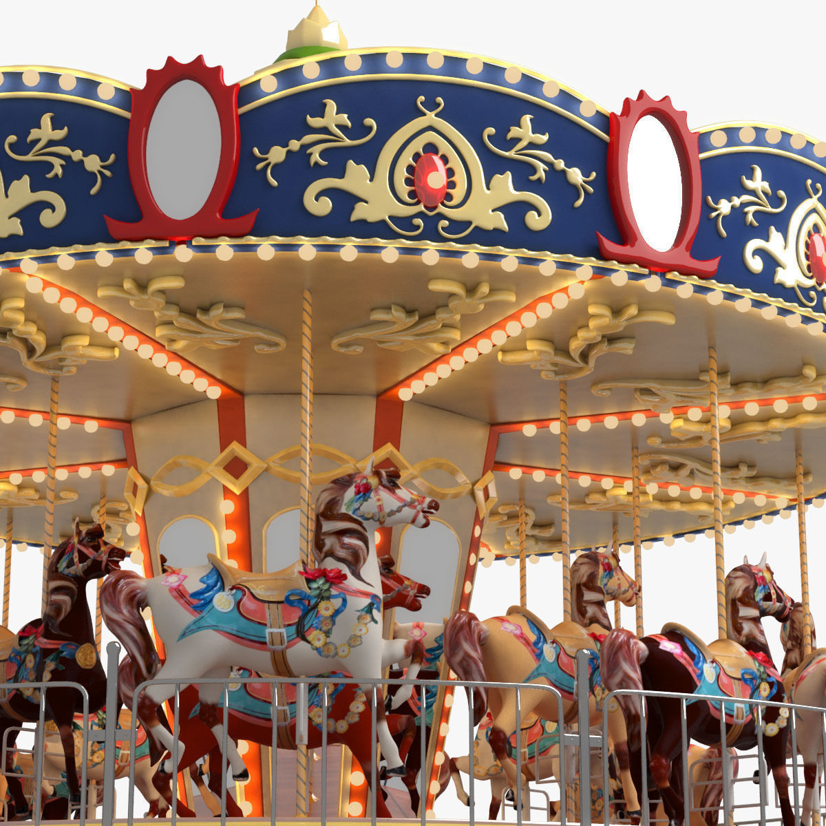 Carousel Carrousel merry-go-round ride 3D model animated | CGTrader