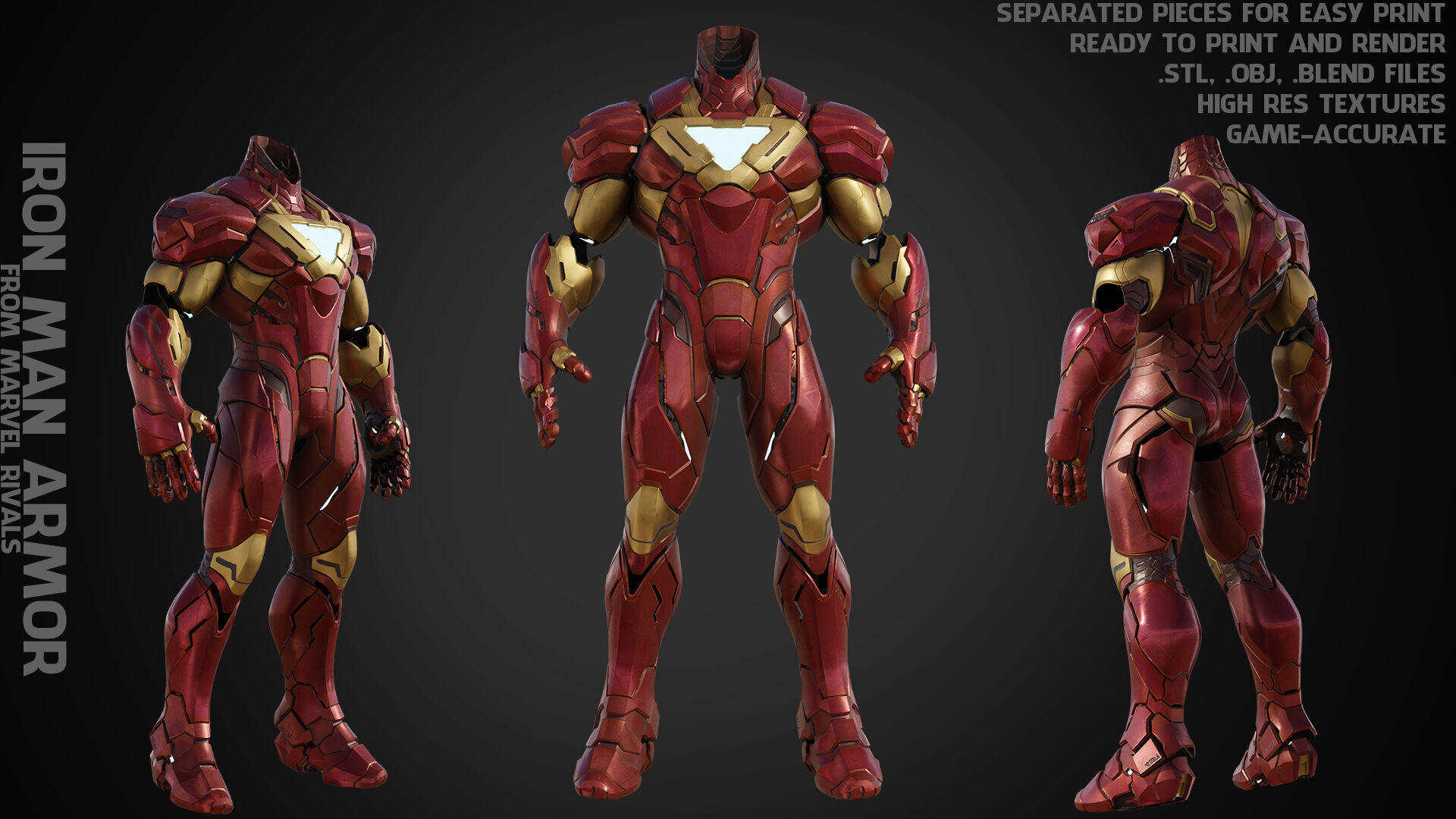 Marvel Rivals Iron Man Armor for Cosplay 3D model 3D printable | CGTrader