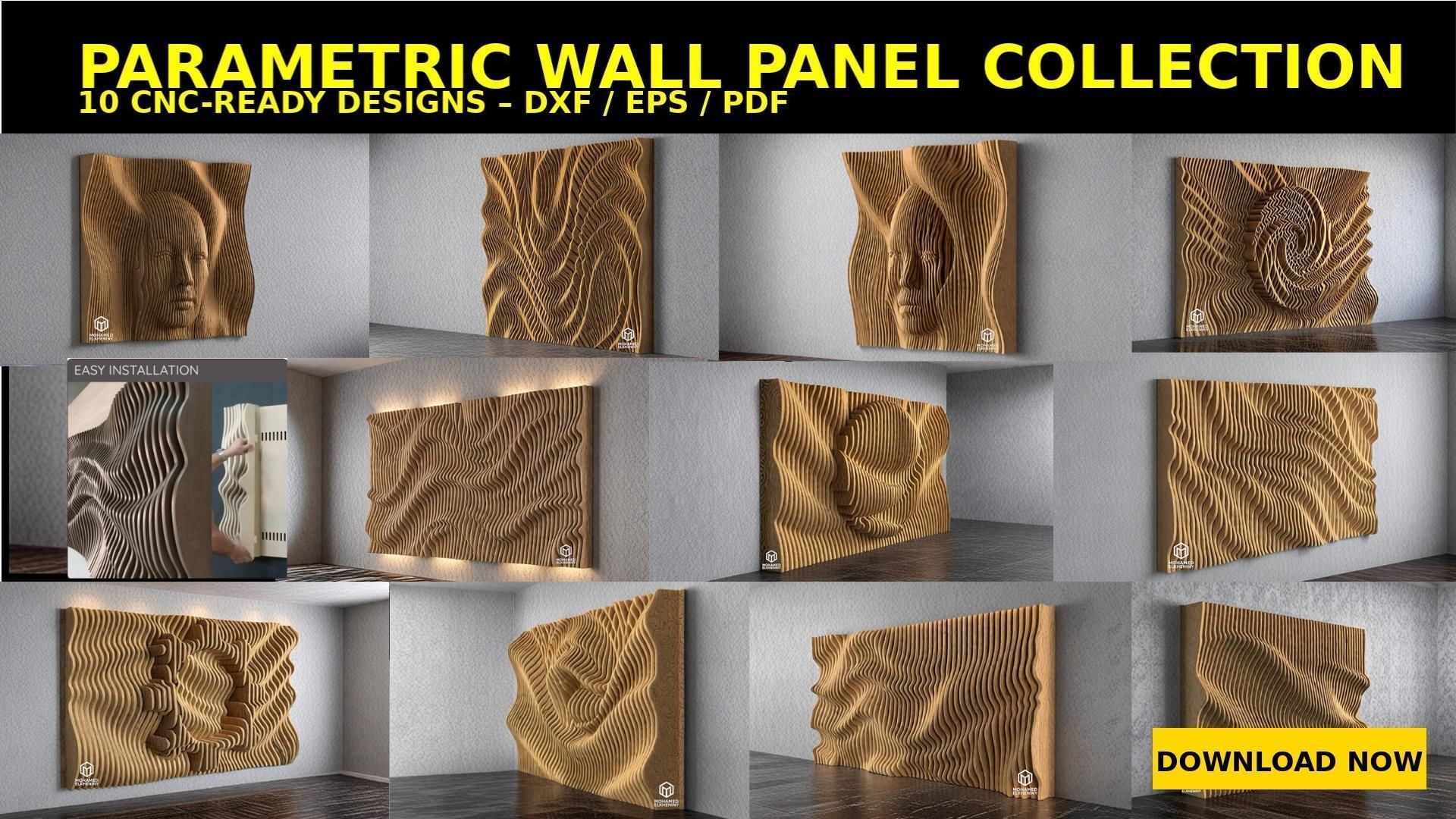 Parametric CNC Wall Panels Collection 10 Designs | CGTrader