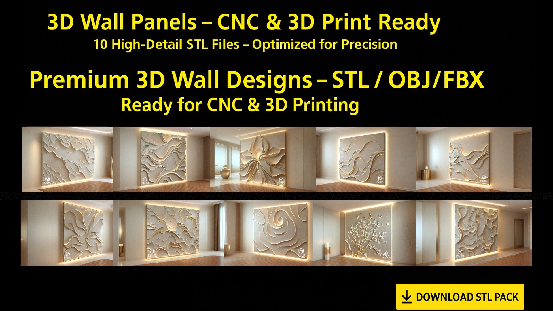 3D Wall Panels STL for CNC and 3D Printing 3D Model Collection | CGTrader