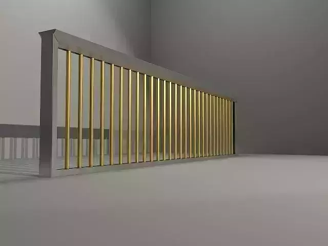 Railing gold free 3D model | CGTrader