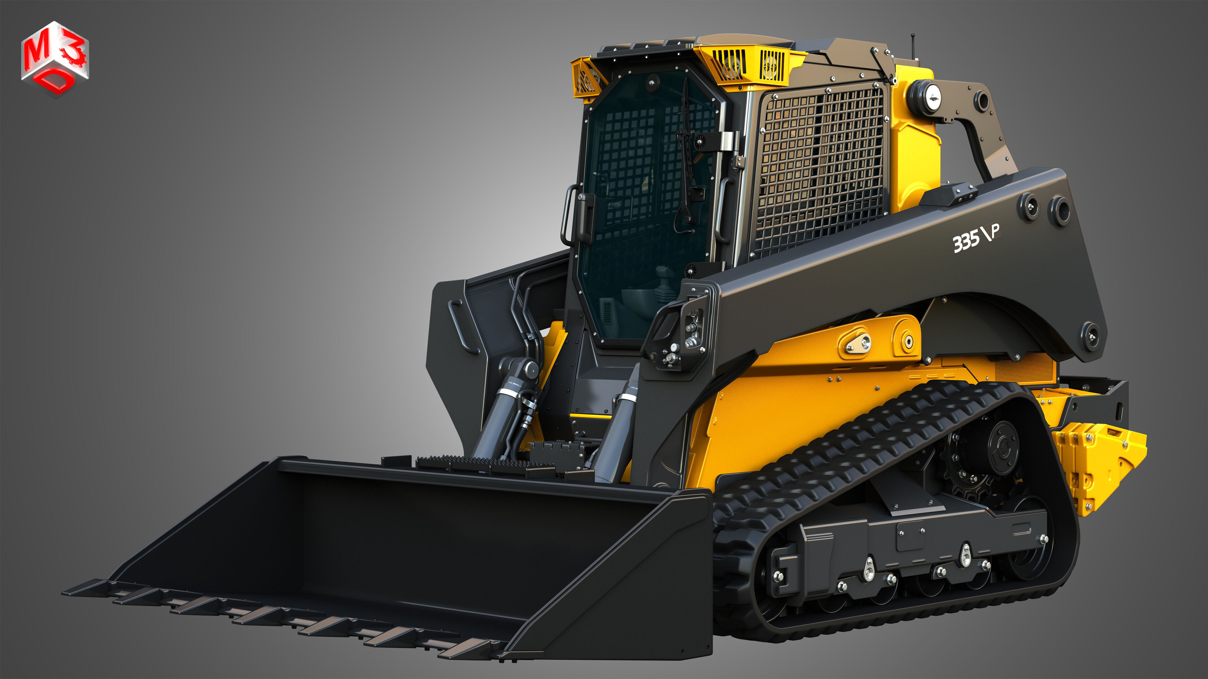335 P-Tier Compact Track Loader with Forestry Package - Bucket 3D model ...