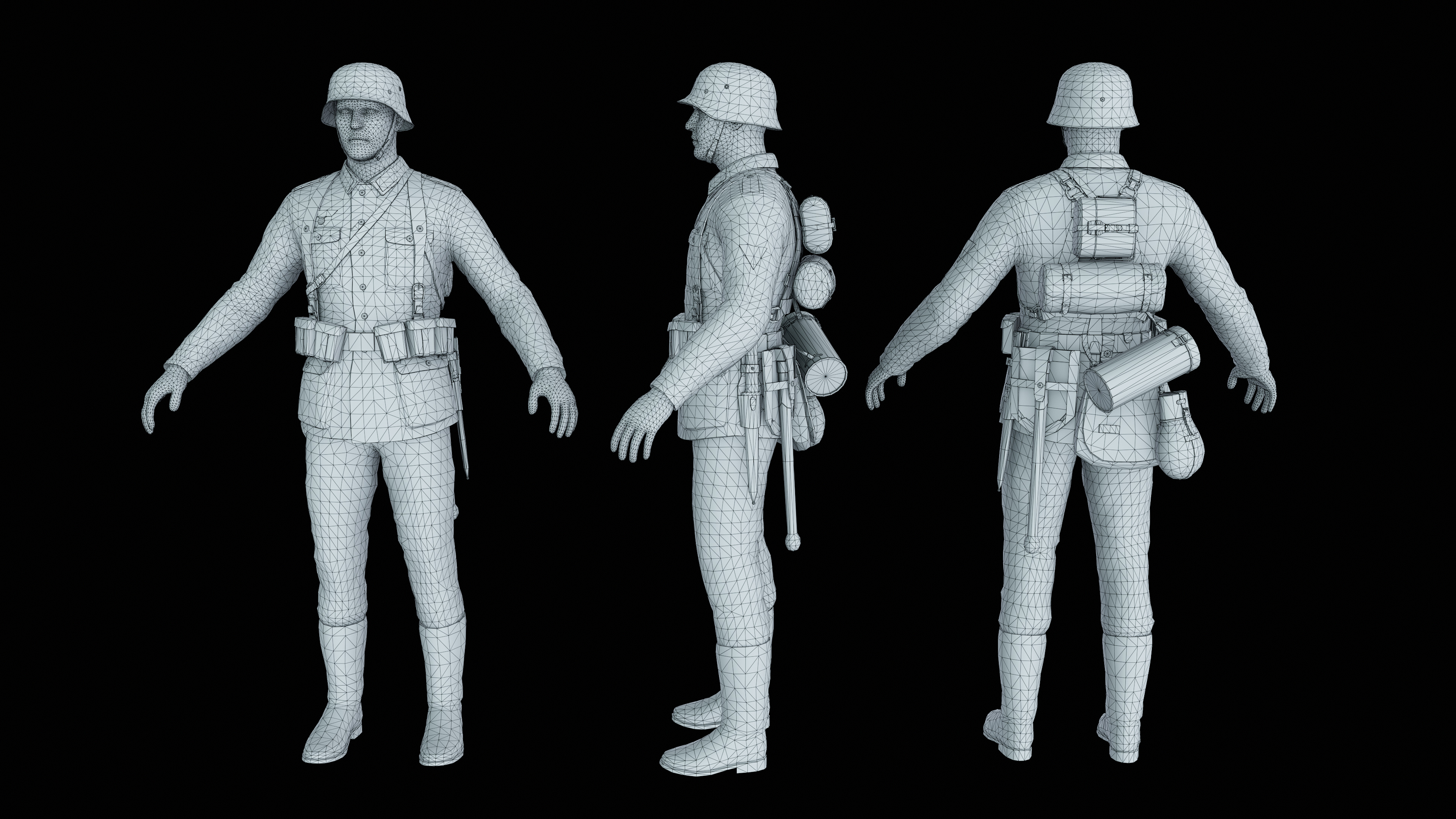 3D model German soldier World war 2 VR / AR / low-poly | CGTrader