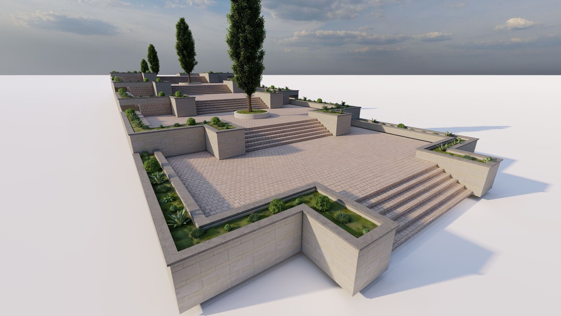 park-public park-Private Park Landscape Urban 3D model animated rigged ...
