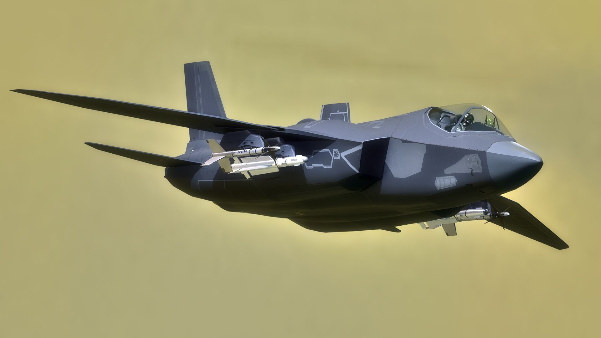 3D model Custom Fighter Jet - Fully Rigged - Changable Decal and Text ...