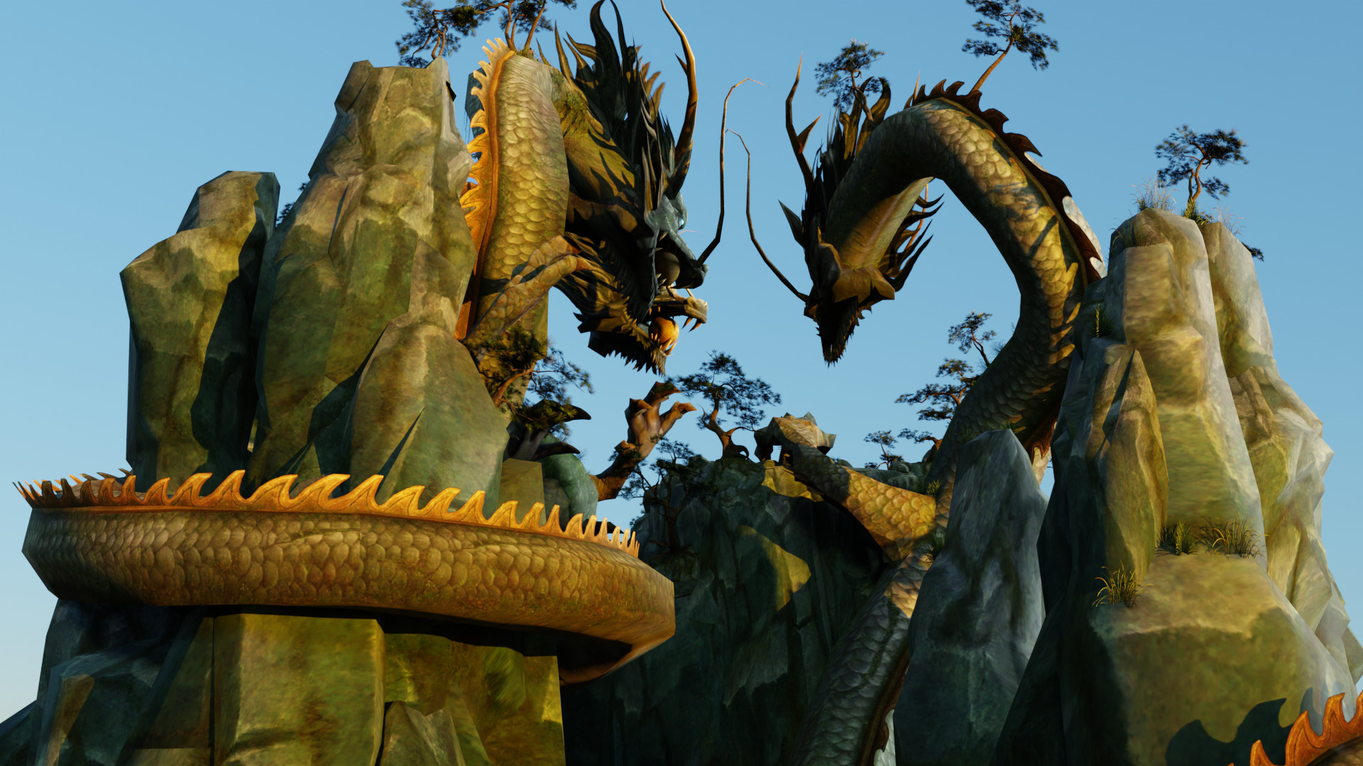 Mountain Shrine of Dragon - Stylized Fantasy Environment free VR / AR ...