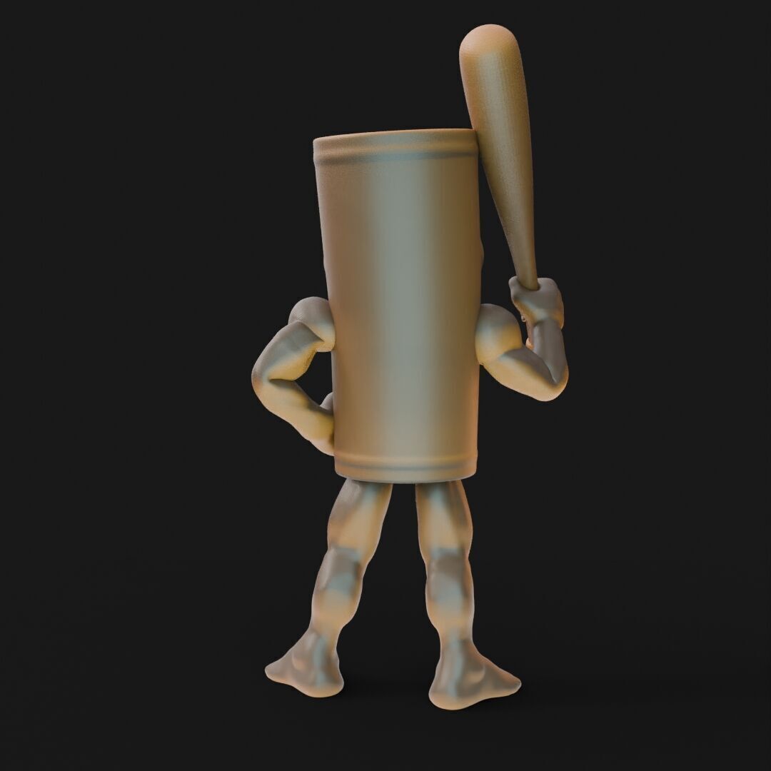Tung Tung Tung Sahur Muscular Italian Brainrot Fan Art 3D model 3D ...