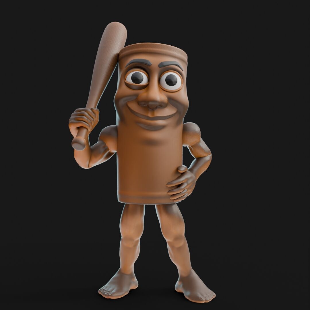 Tung Tung Tung Sahur Muscular Italian Brainrot Fan Art 3D model 3D ...