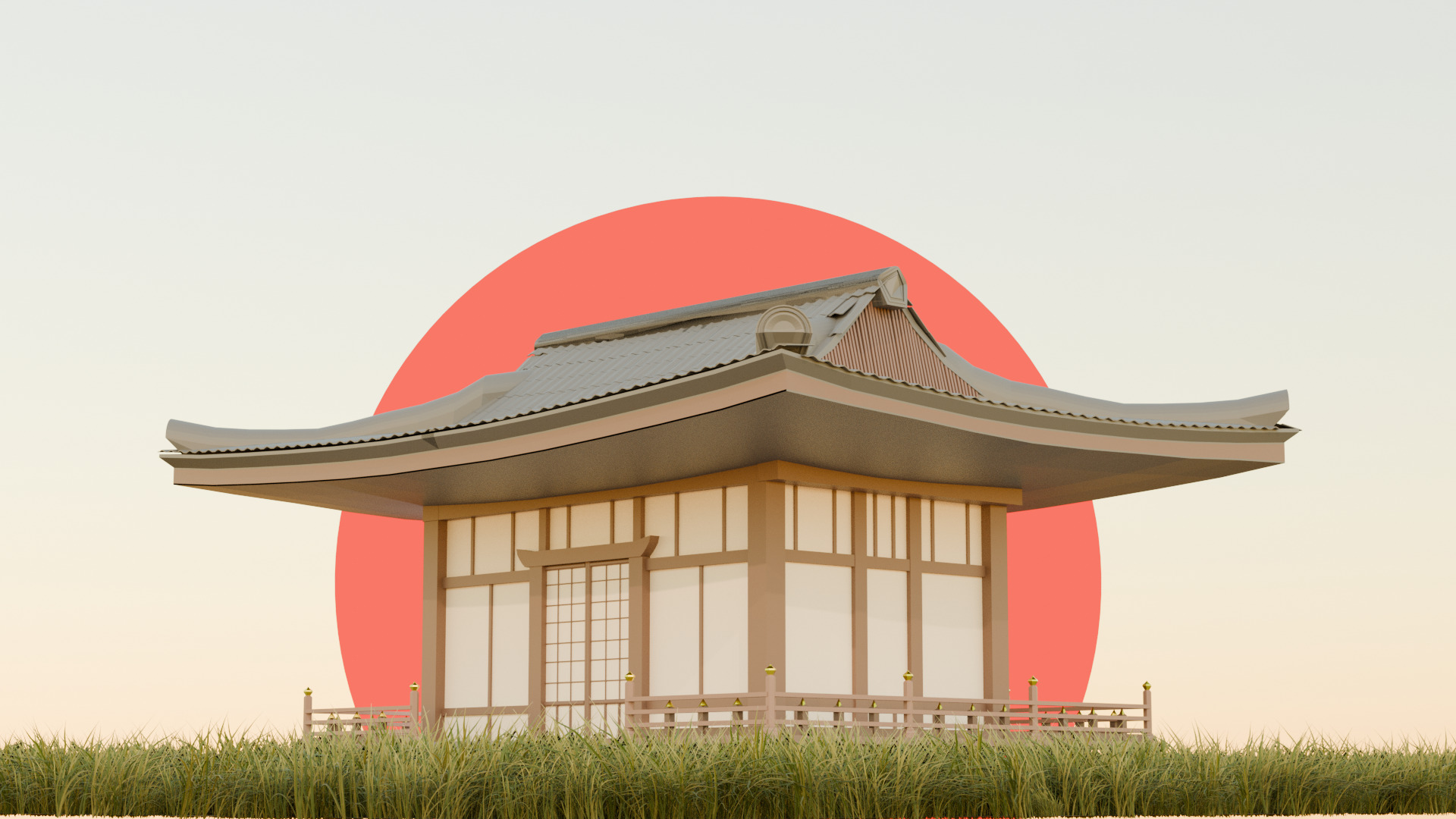 Japanese house free 3D model | CGTrader