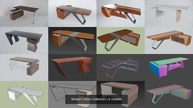 Modern Desk Collection | CGTrader