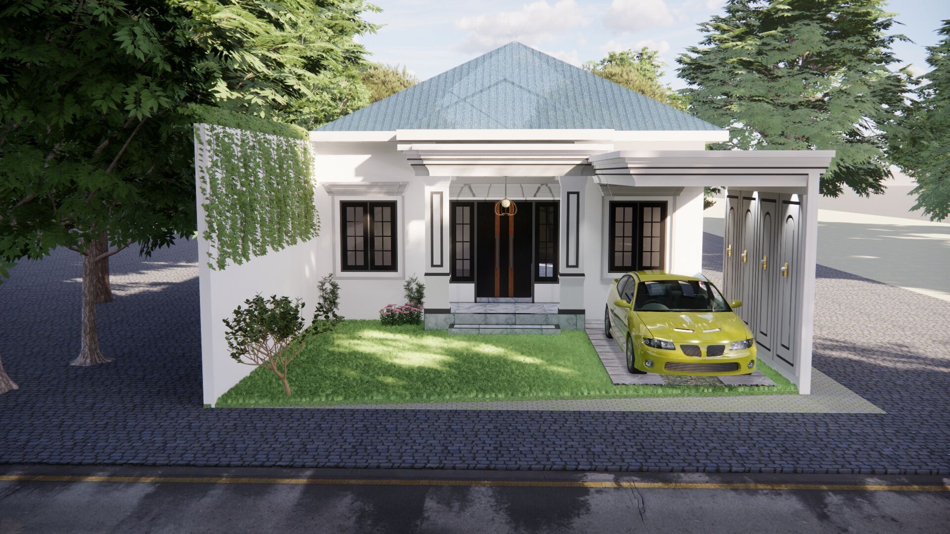Tropical Classic Modern House Design 3D model 3D printable | CGTrader